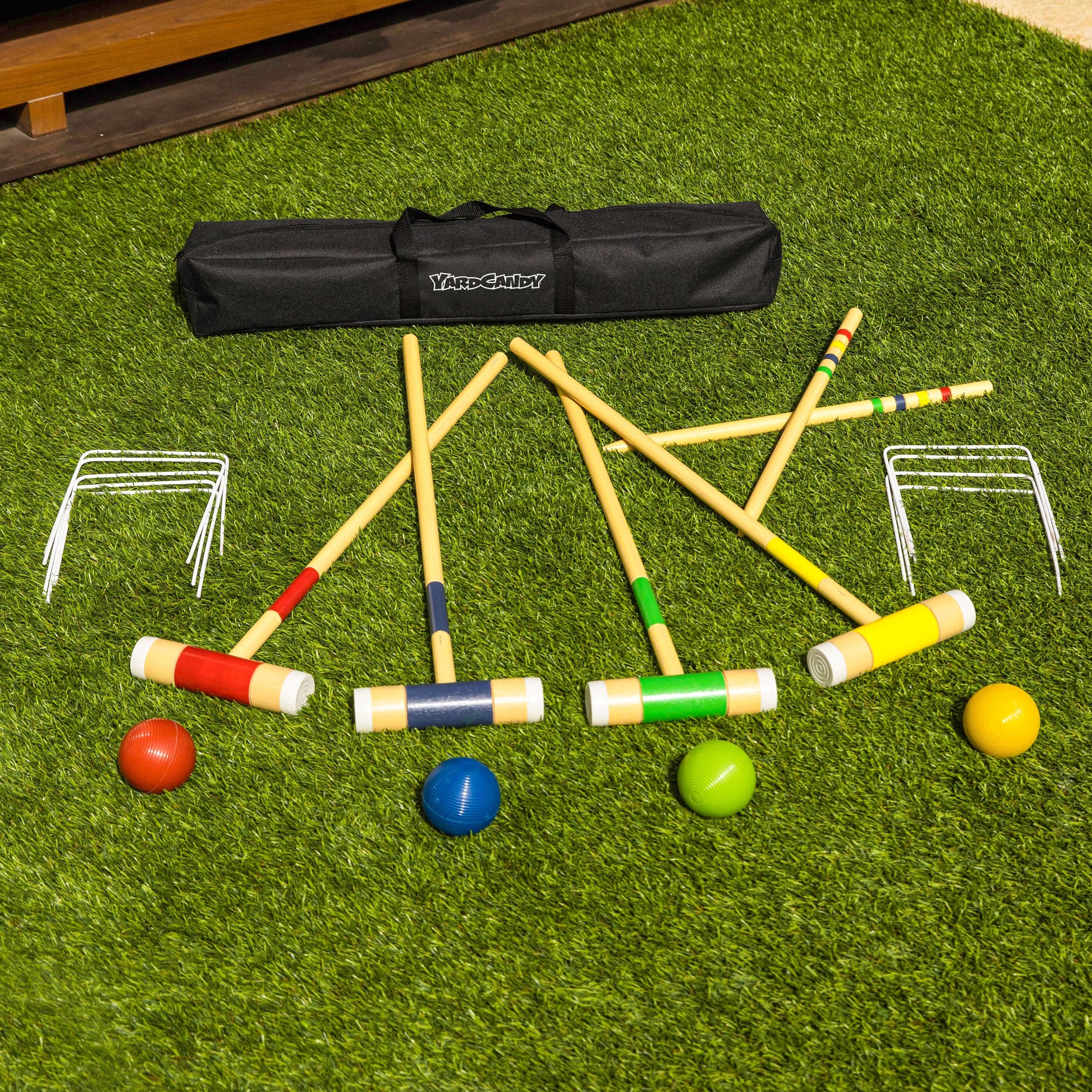 Deluxe Wooden Croquet Game Set 4 Player – PoolCandy